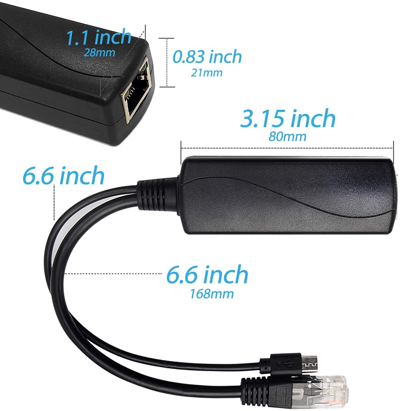 Mua REVODATA Gigabit Micro USB PoE Splitter 5V/3A, 48V PoE to Micro USB ...