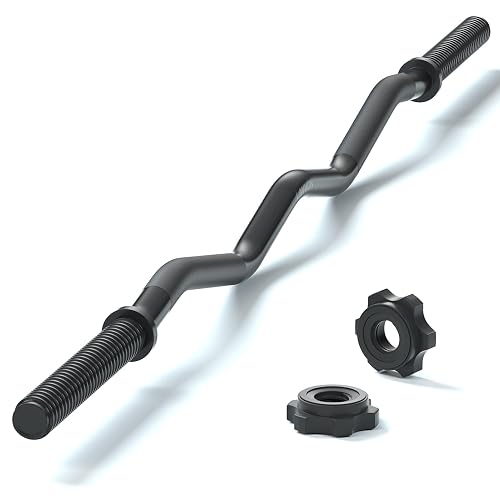 47" EZ Curl Bar Weight Lifting Bar, 1-inch Curling Bars for Weight ...