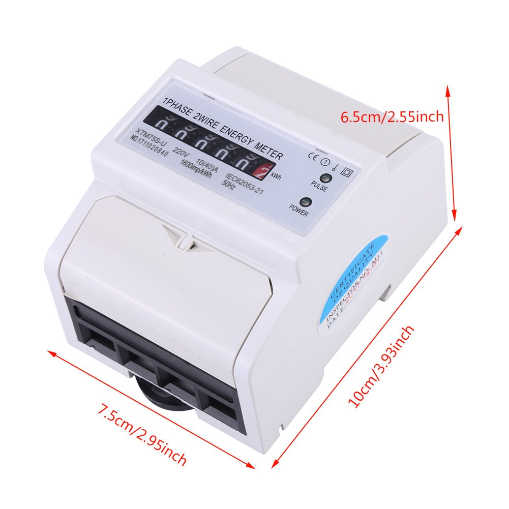 220V 10-40A kWh Meter Digital LCD Single-phase 4P DIN-Rail Electric ...