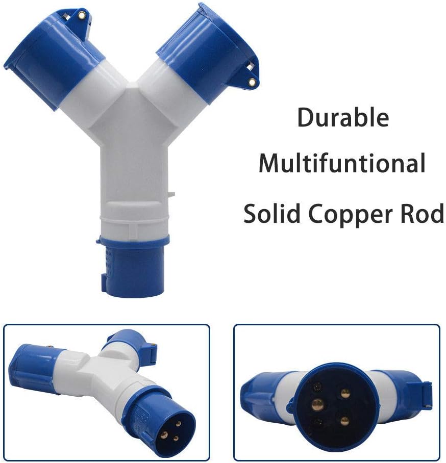 2-Way Splitter MASO 16A 220v IP44 2 Way 3 pin Industrial Site Plug ...