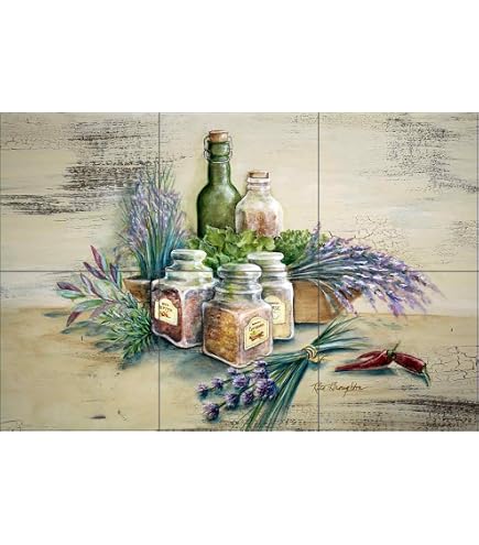 Herb Ceramic Tile Design