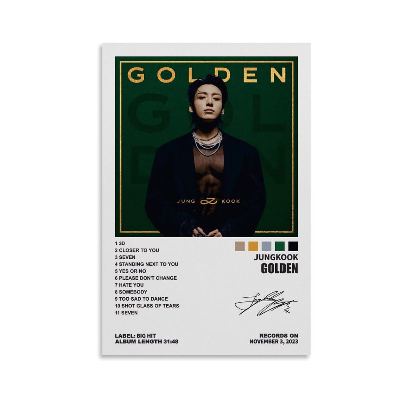 Mua BOODU Jungkook Poster Golden Album Cover Posters Music Posters for ...