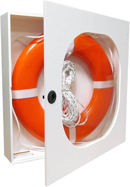 Amazon.com : Aquatic Technology 30 Inch Life Ring Cabinet with Throw ...