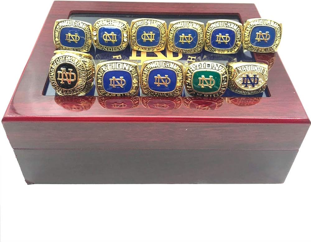 jasperrr Notre Dame Championship Ring Set 11 PCS wiht Display Box ...