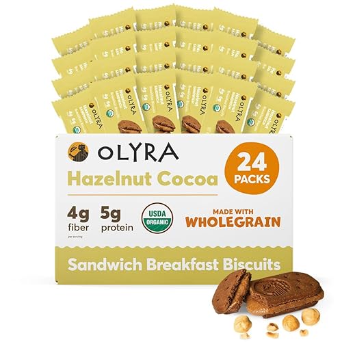 Olyra Hazelnut Cocoa Sandwich Breakfast Biscuits, Healthy Snacks for Adults and Kids, Low Sugar ...
