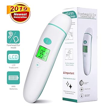 LCD Display with Fever Alarm for Babies Medical Ear and Forehead ...