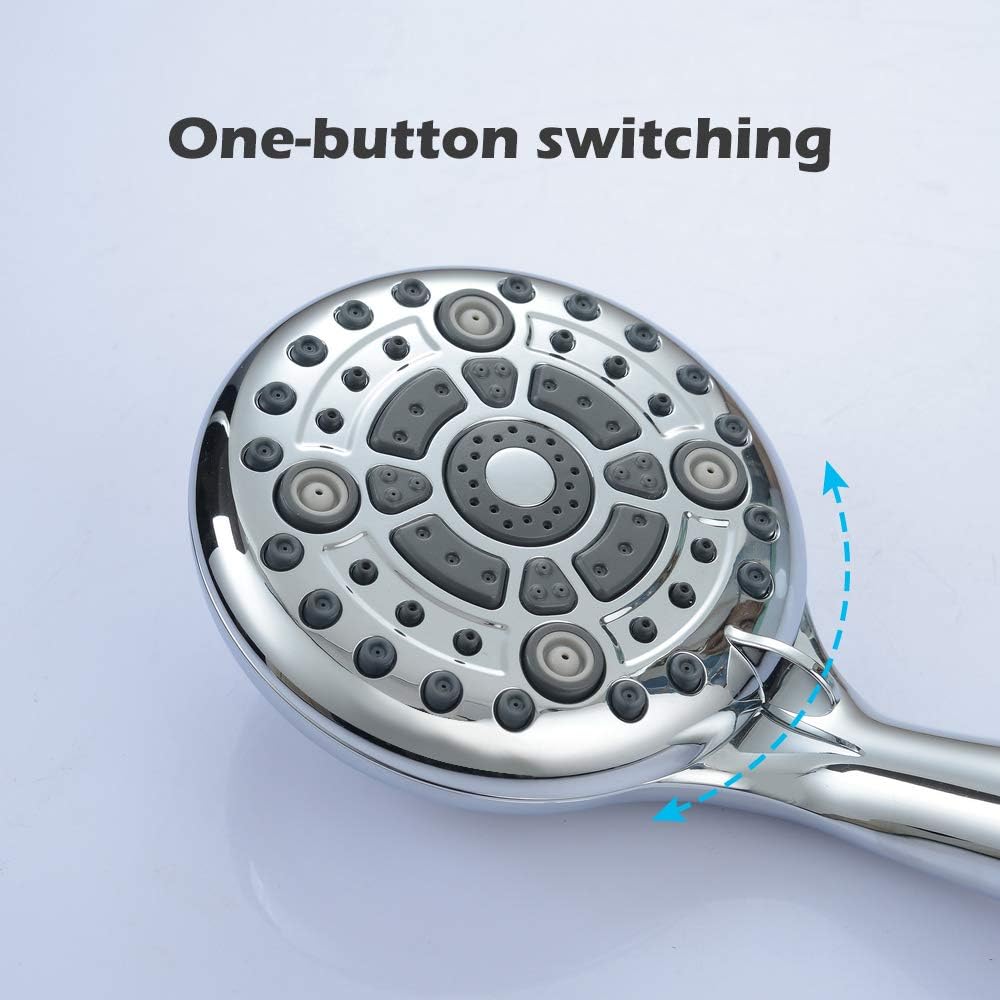 HOMELODY Shower Head Universal 6 Spray Settings High Pressure with ...
