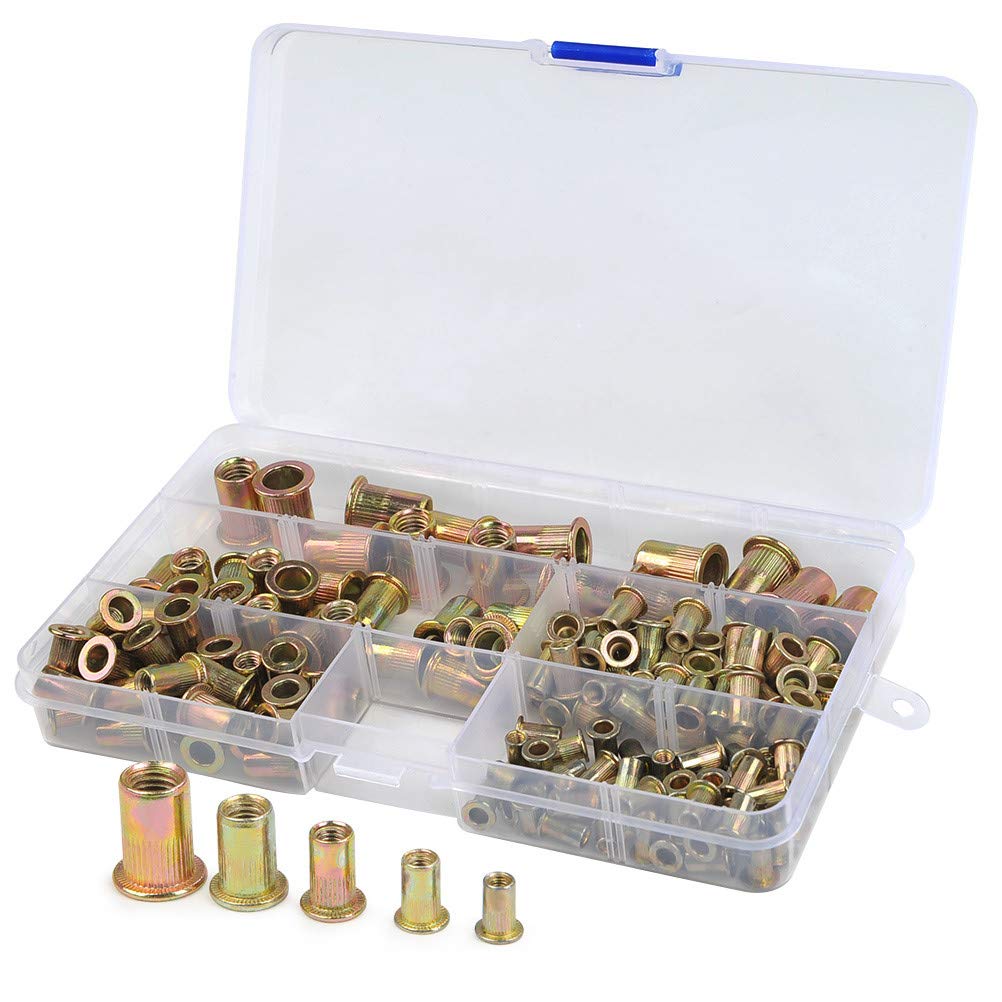 QLOUNI 165 Stück Nietmuttern Sortiment Blindnietmuttern Kohlstahl ...