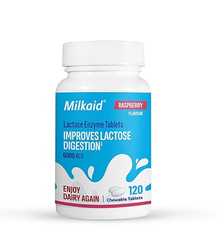Milkaid Lactase Enzyme Chewable Tablets for Lactose Intolerance Relief ...