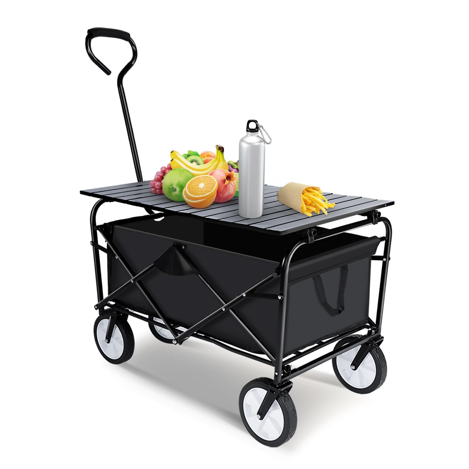 Heavy Duty Portable Folding Wagon and Collapsible Aluminum Alloy Table ...