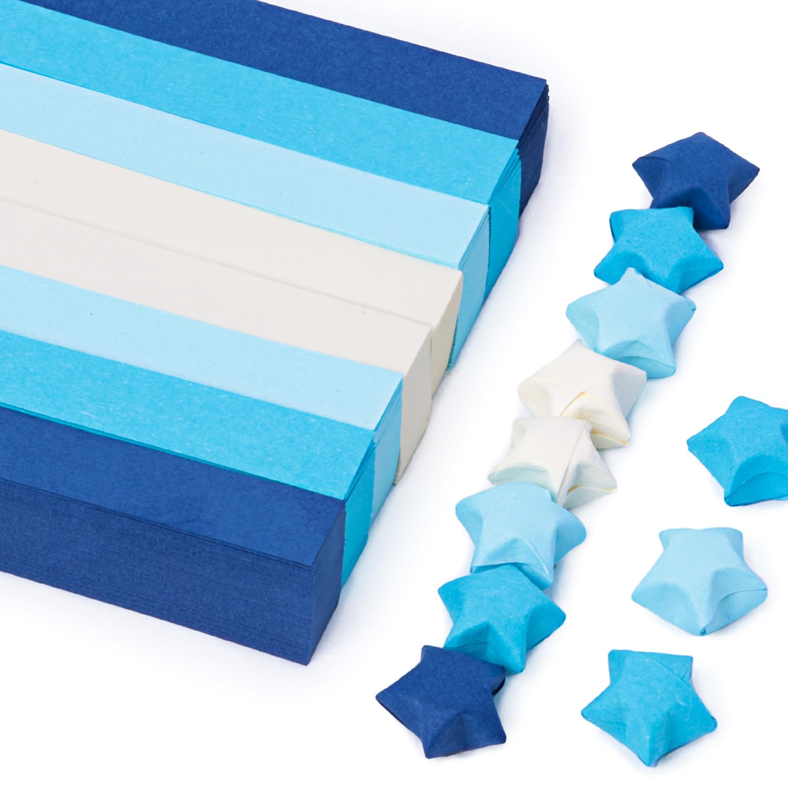 Koogel Origami Paper, Blue Paper Star Strips, Star Paper, Double Sided ...