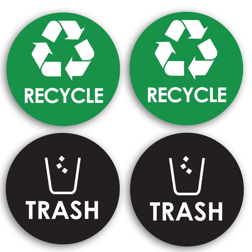 Recycle Sticker Trash Bin Label - 4" x 4" - Organize & Coordinate ...
