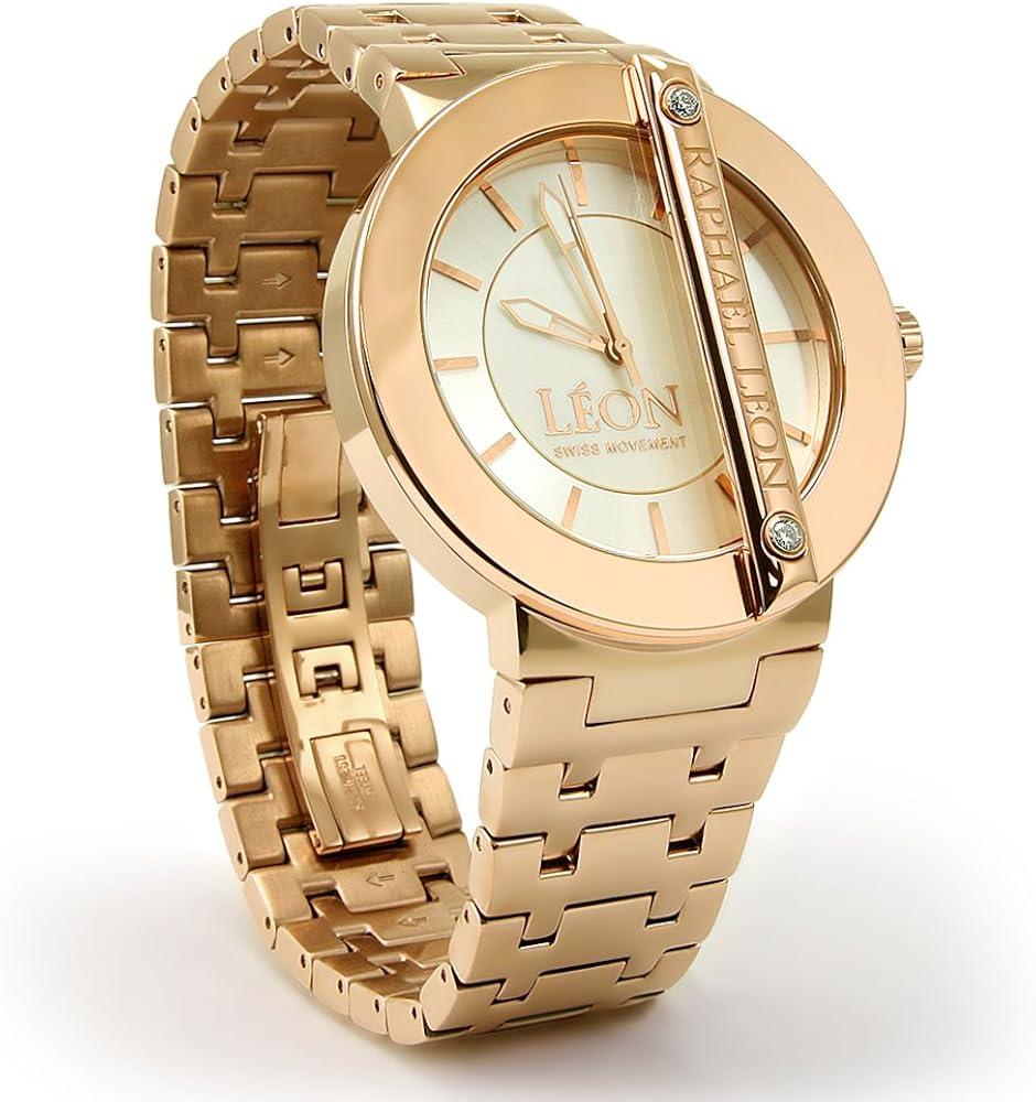 Amazon.com: Raphael Leon Classic II 18K Yellow Gold Over Stainless ...