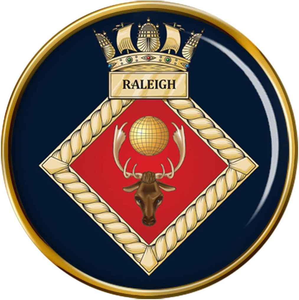 HMS Raleigh, Royal Navy Pin Badge: Amazon.co.uk: Clothing