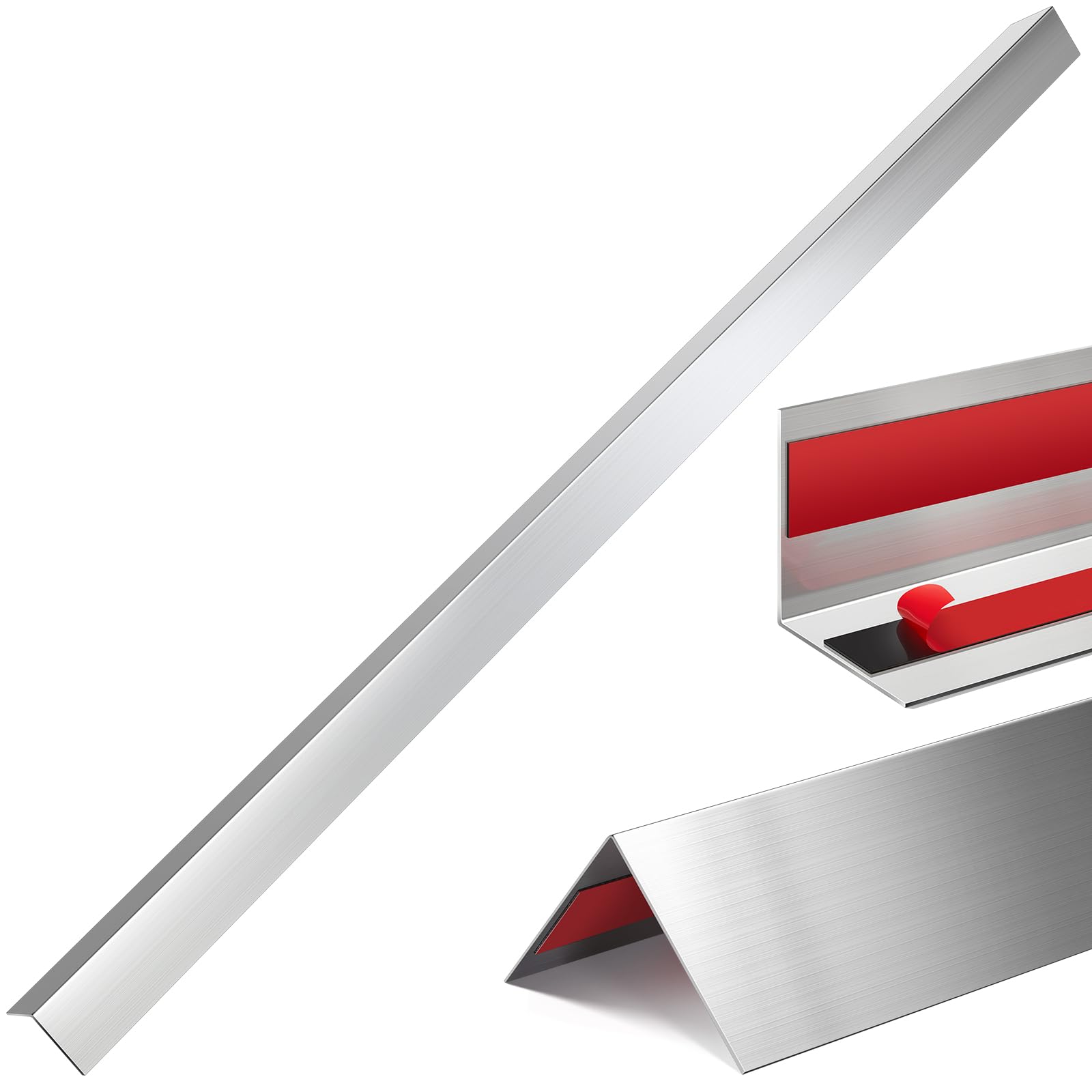Therwen 10 Pcs Self Adhesive Stainless Steel Corner Guards Wall Corner ...