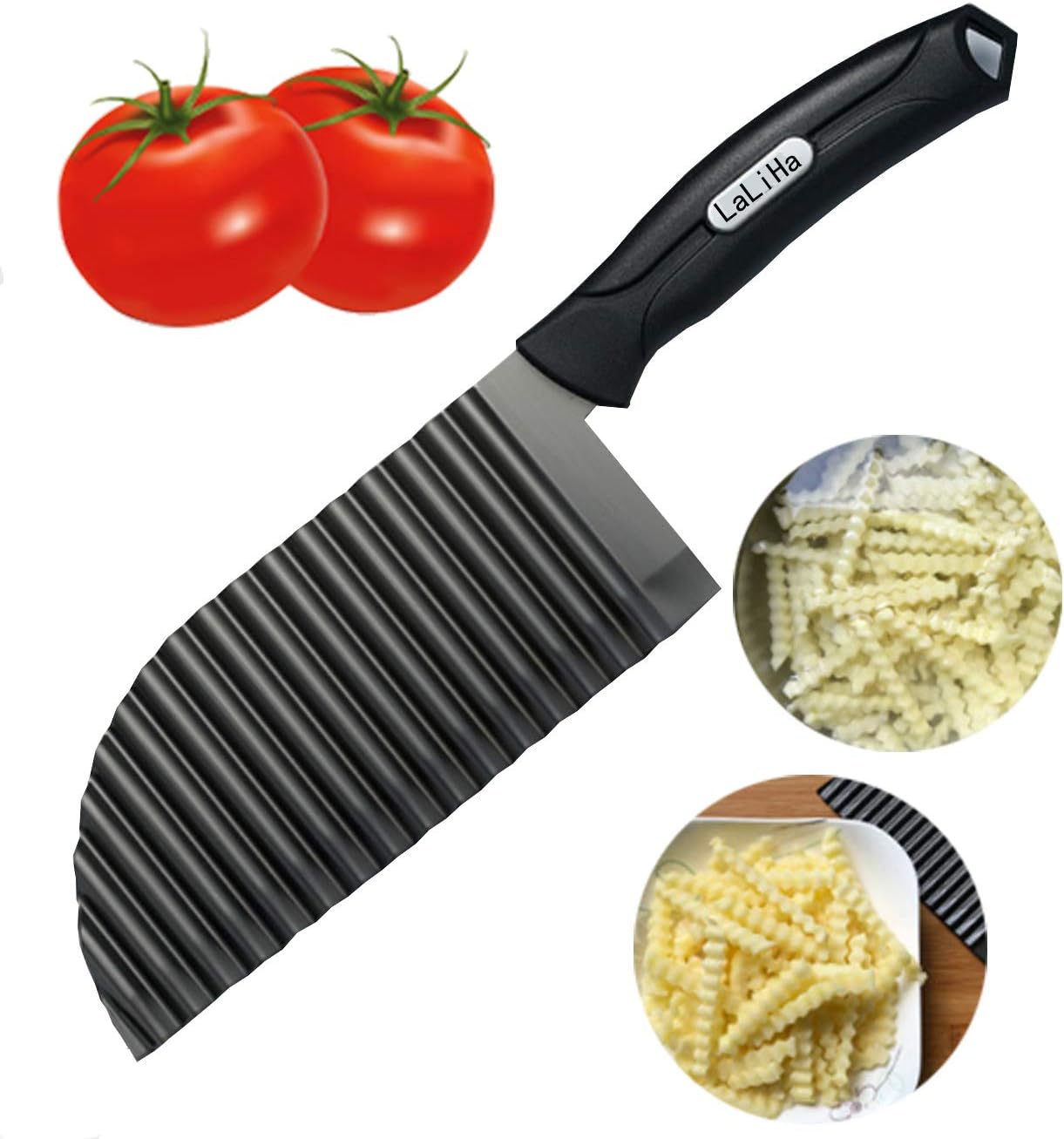 Amazon.com: LaLiHa Crinkle Cutter Garnishing Knife, French Fry Potato ...