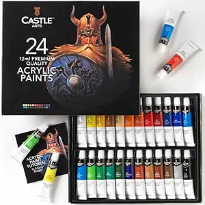 Amazon.com: Castle Art Supplies 24 x 12ml Acrylic Paint Set | Value ...