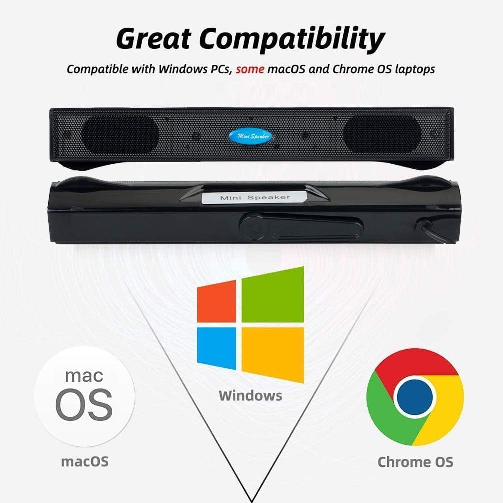 USB Computer Speakers, Mini USB Stereo Soundbar Speakers, Computer mini ...