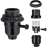 Turn-Knob On/Off Lamp Socket Replacement, Phenolic 3-Way Socket, Medium ...