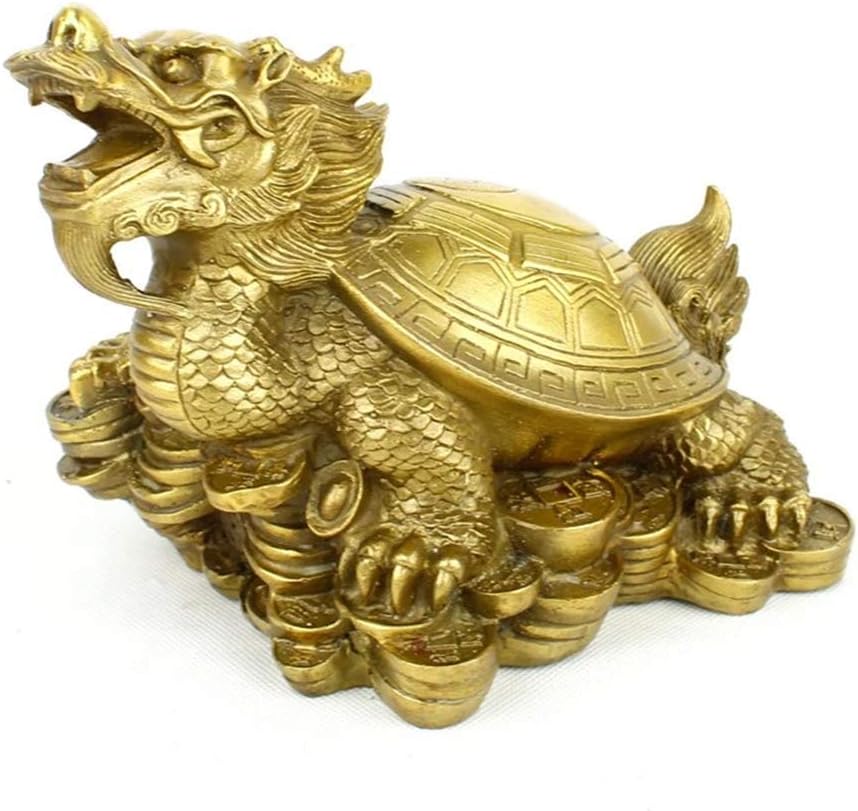 Chinese Feng Shui Pure Copper Dragon Turtle Statue,Dragon Turtle Sits ...