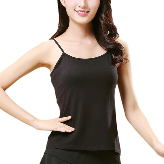 Premium Black Spaghetti Strap Tank top for Girls Womens Dance Yoga ...