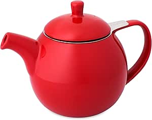 Amazon.com | FORLIFE Curve Teapot with Infuser, 24-Ounce, Red: Ceramic ...
