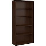 Amazon.com: Bush Business Furniture 36W 5 Shelf Bookcase with Doors in ...