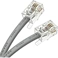Amazon.com: TENINYU RJ9 4P4C 4 Conductor Straight Modular Telephone Data Extension Flat Cord ...