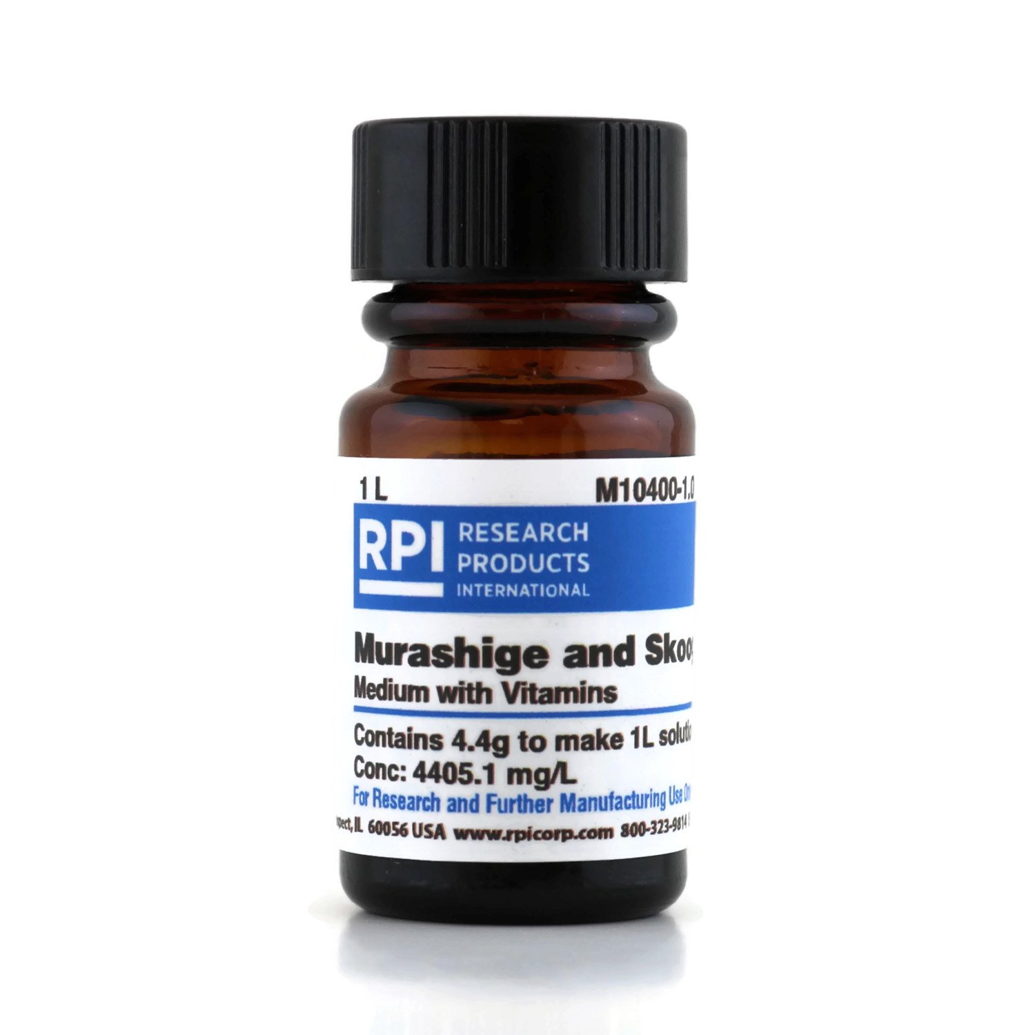 Murashige & Skoog MS Medium with Vitamins, 4.4 Grams of Powder, Makes 1 ...