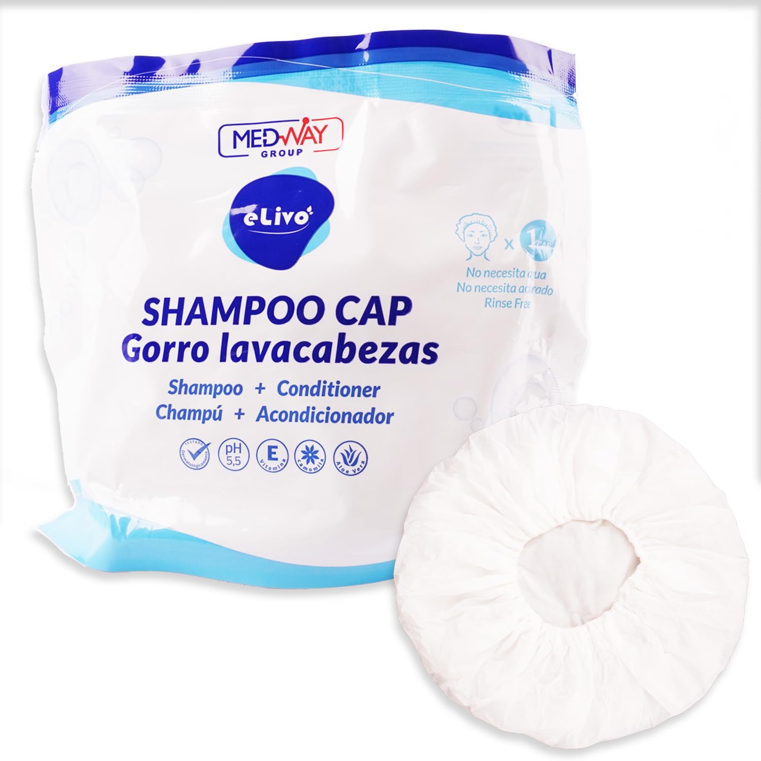 MedVance No Rinse Shampoo Cap | Rinse Free Shower Cap that Shampoos ...