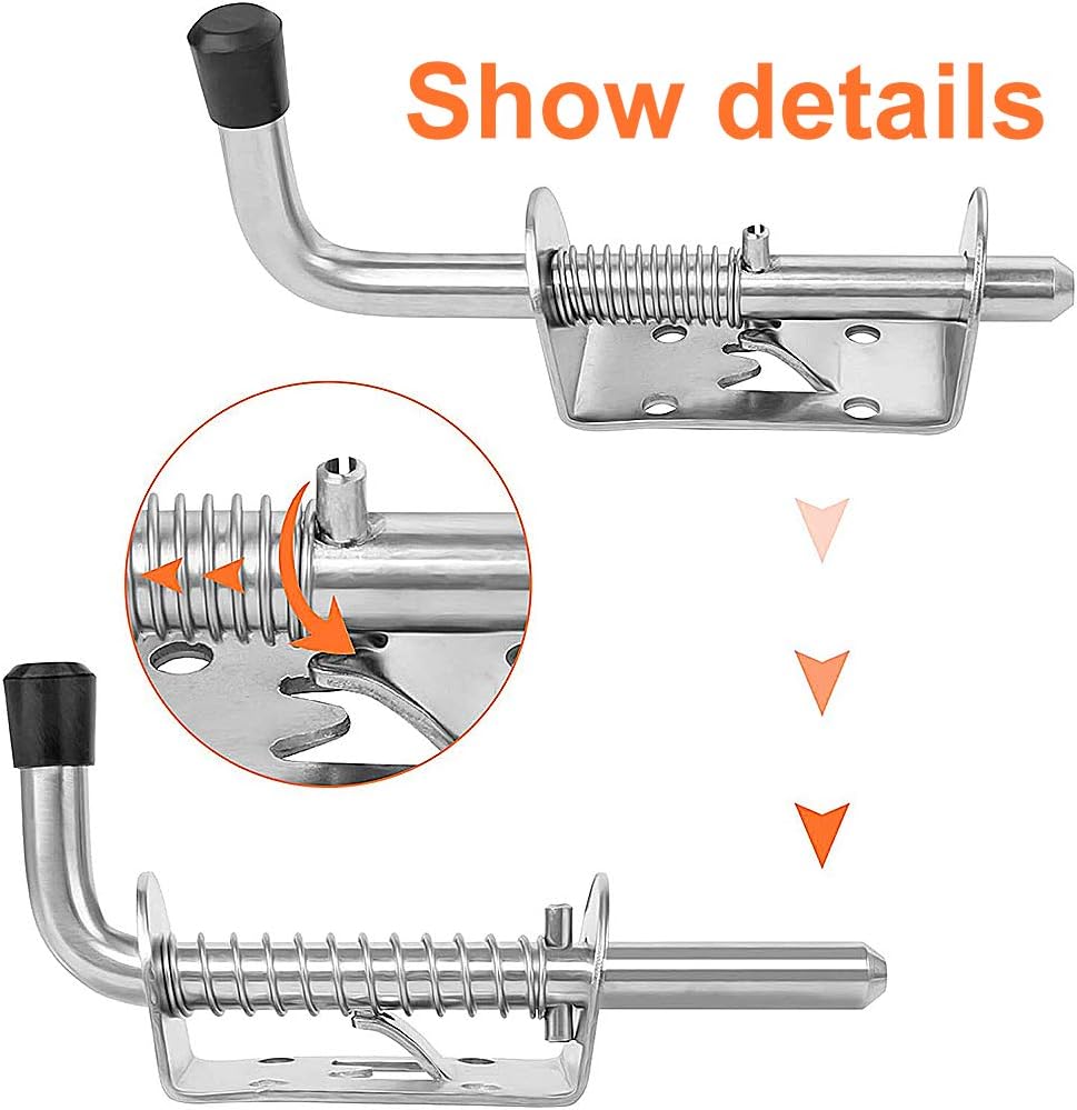 Spring Loaded Latch, MZSM Spring Latch Lock, 304 Stainless Steel Barrel ...