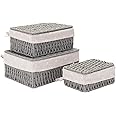 Amazon.com: GIB Wicker Woven Storage Baskets with Lids Set of 3 Size ...