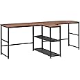 Amazon.com: HOMCOM 83" Two Person Computer Desk with 2 Storage Shelves ...