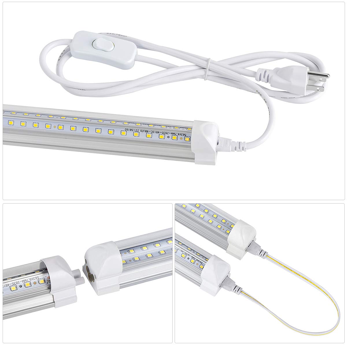 10Pack 8Ft LED Shop Light Fixture,90W 10000 Lumens 5000K Daylight White ...