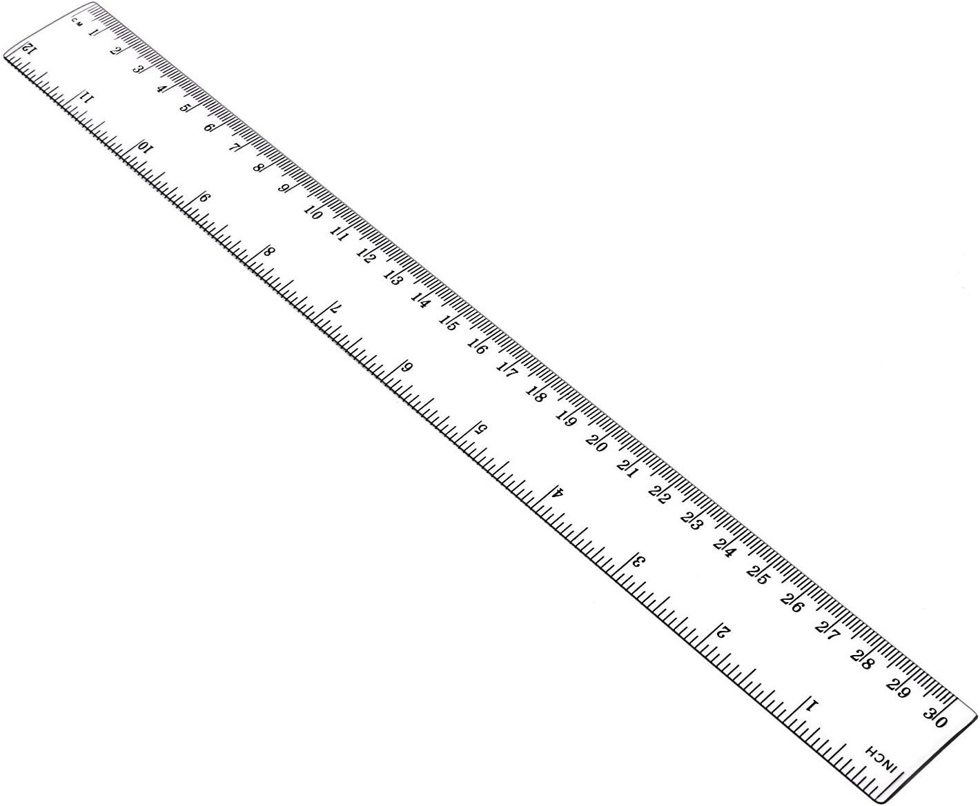 Ruler 12 Inch, 30CM Ruler with Centimeters and Inches, Plastic ...