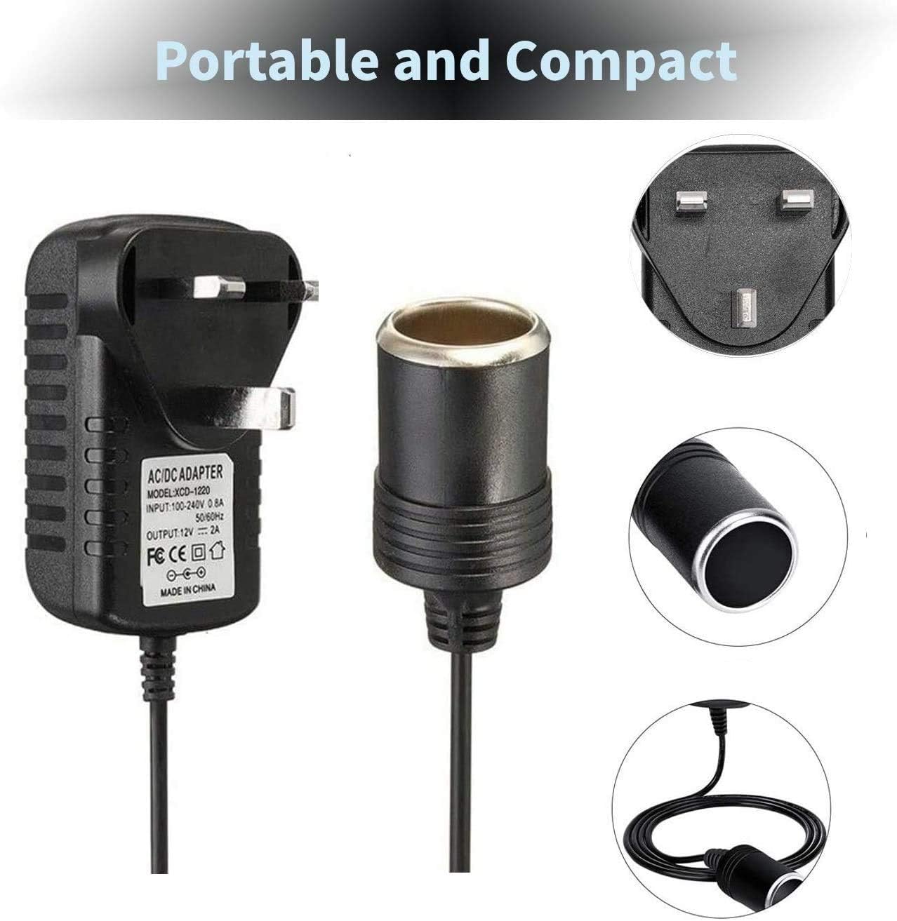 Car Plug Adapter,Car Power Inverters 240V 2A AC Mains to 12V DC Car ...