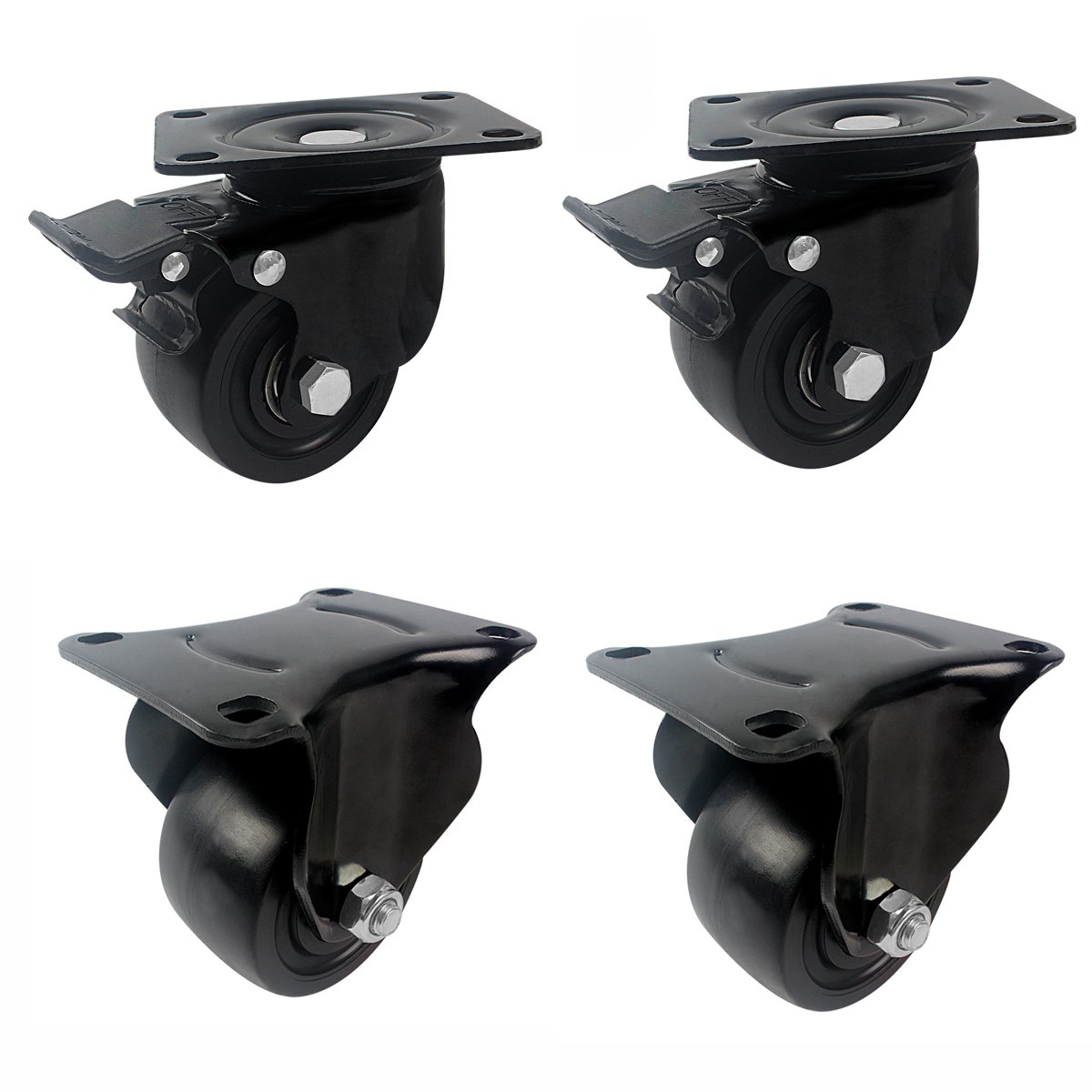 Heavy Duty Swivel casters, DICASAL 3" Durable Nylon Caster Wheels with ...