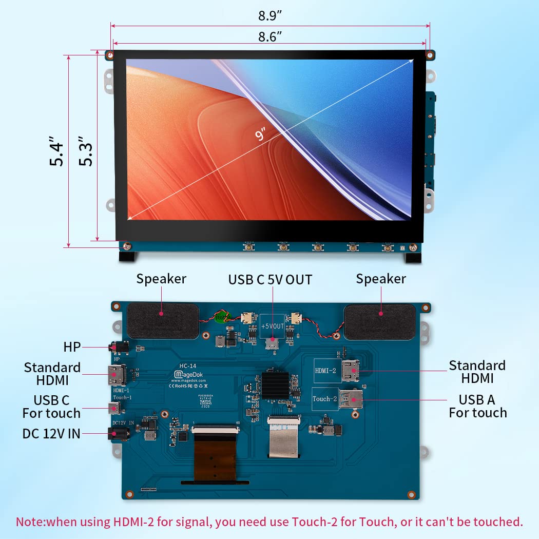 Mua Magedok 9 Inch Touch Screen Display for Raspberry Pi,1280 x 720 ...
