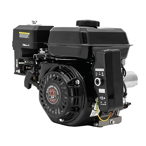 7.5HP 212CC Gas Engine with Electric Start, Horizontal Shaft 20mm 4 ...