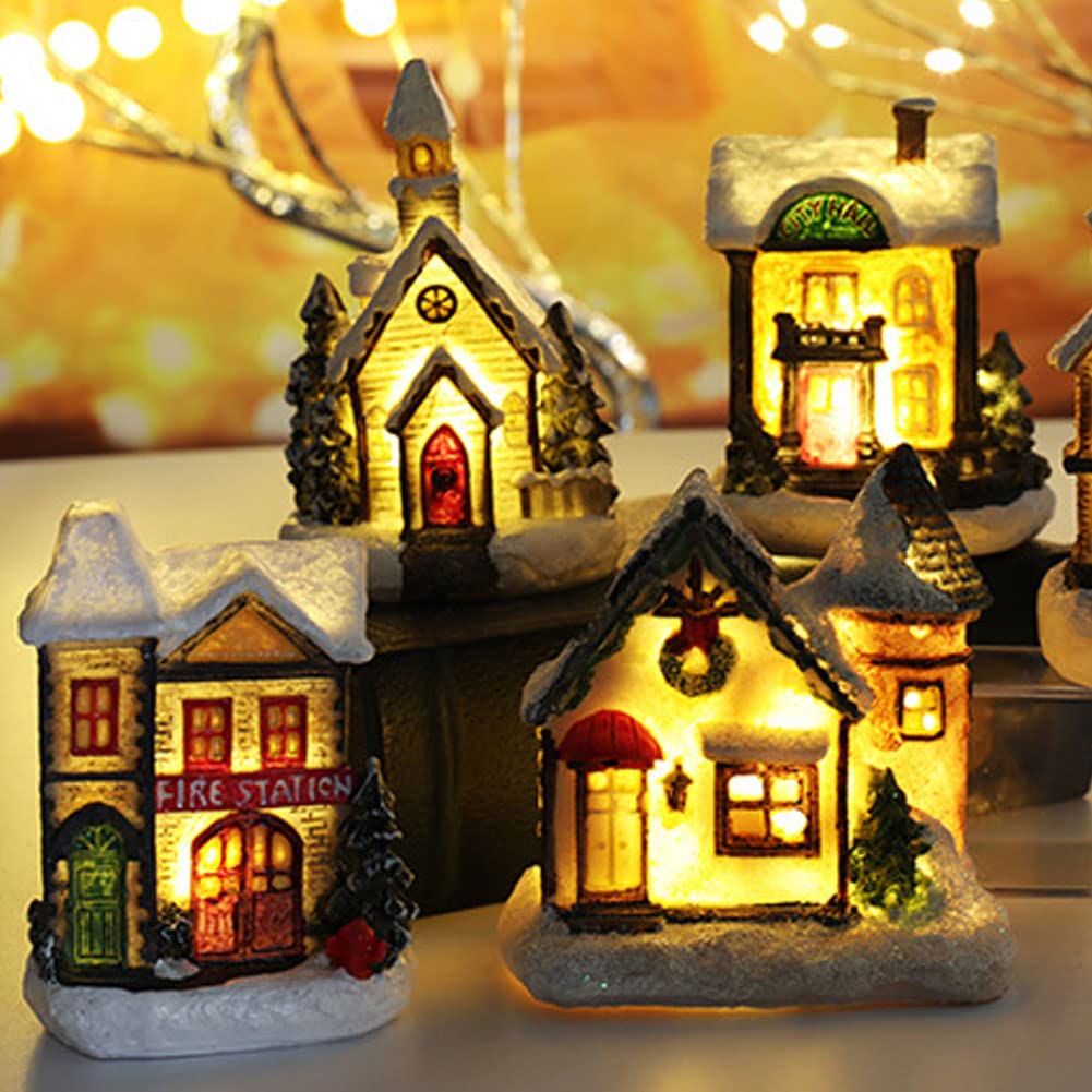 Christmas Village Light Up House, LED Lighted Christmas Village Houses ...
