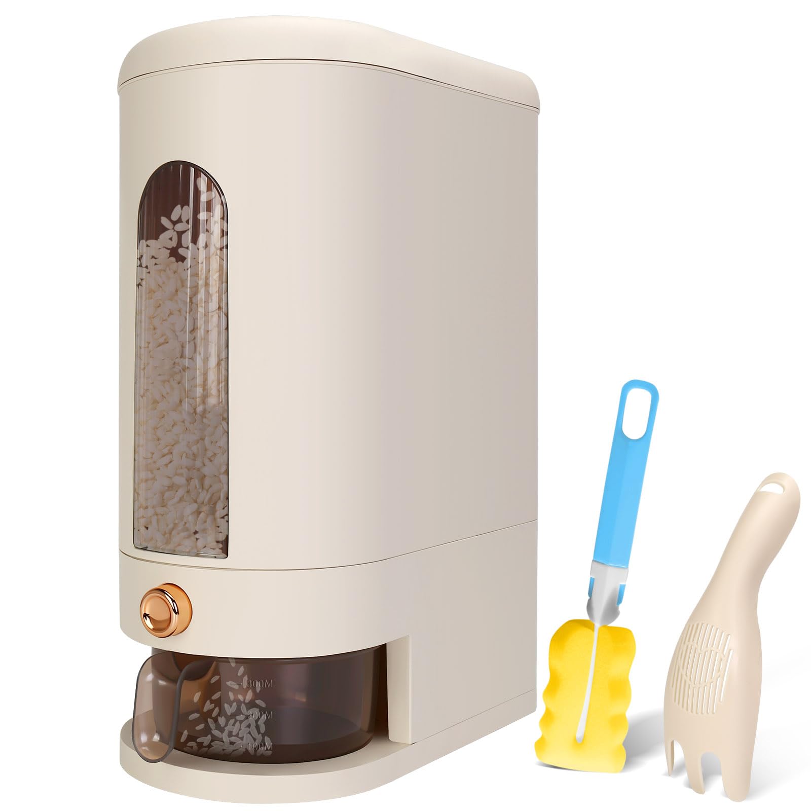 Triiter 25Lbs Rice Dispenser,Large Rice Container with Measuring Cup ...