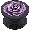 Amazon.com: Rose in Purple Shade on Grey Background PopSockets ...