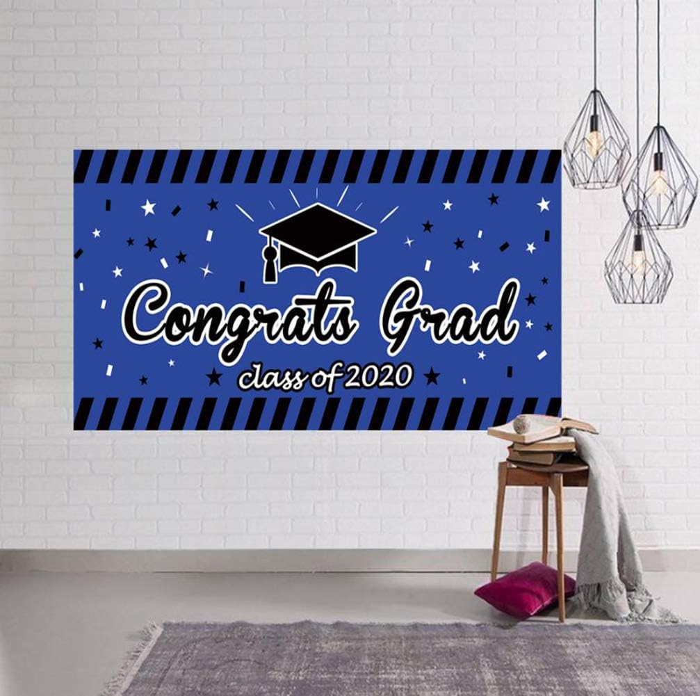 Amazon.com : Congrats Grad Backdrop, Graduation Party Decorations ...