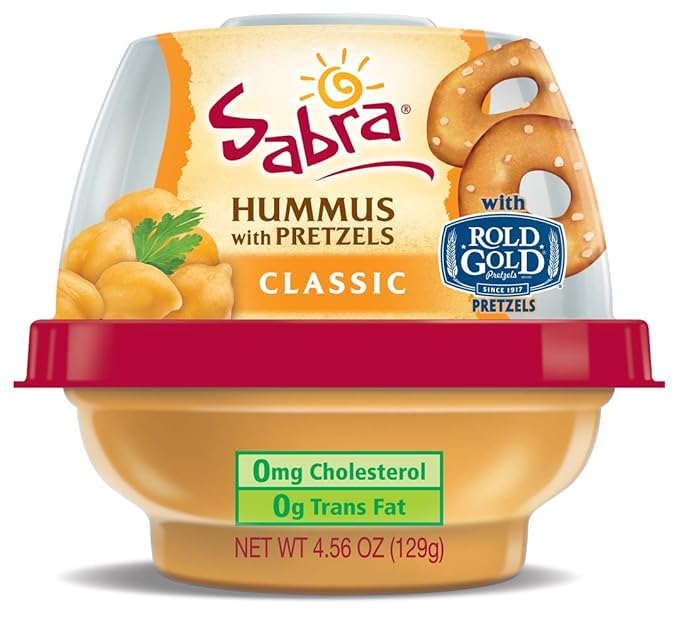 Sabra Snackers Grab n' Go Hummus 4.56 oz Pack of 12 (Classic Hummus ...