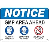 SmartSign "Notice: GMP Area Ahead - Hairnets, Beard Nets Required" Sign ...