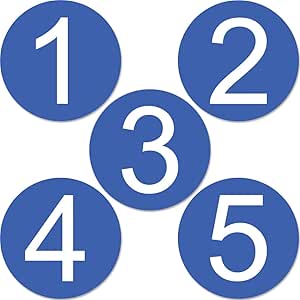 dealzEpic - Round Blue Large Number Stickers 1 to 5 - Self Adhesive ...