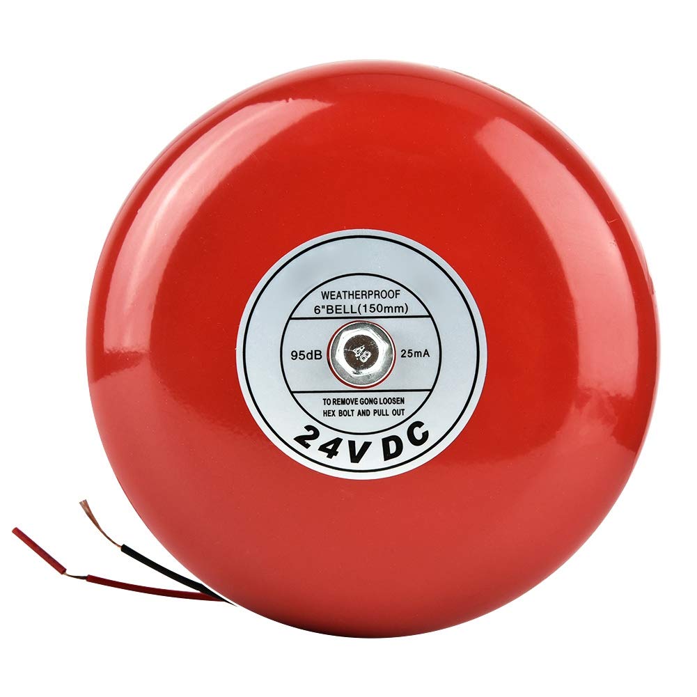 Fire School Safety Fire Alarm Bell, 24V Waterproof Metal Round Alarm ...