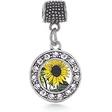 Amazon.com: Sunflower Charm 925 Sterling Silver Lucky Flower Charm ...