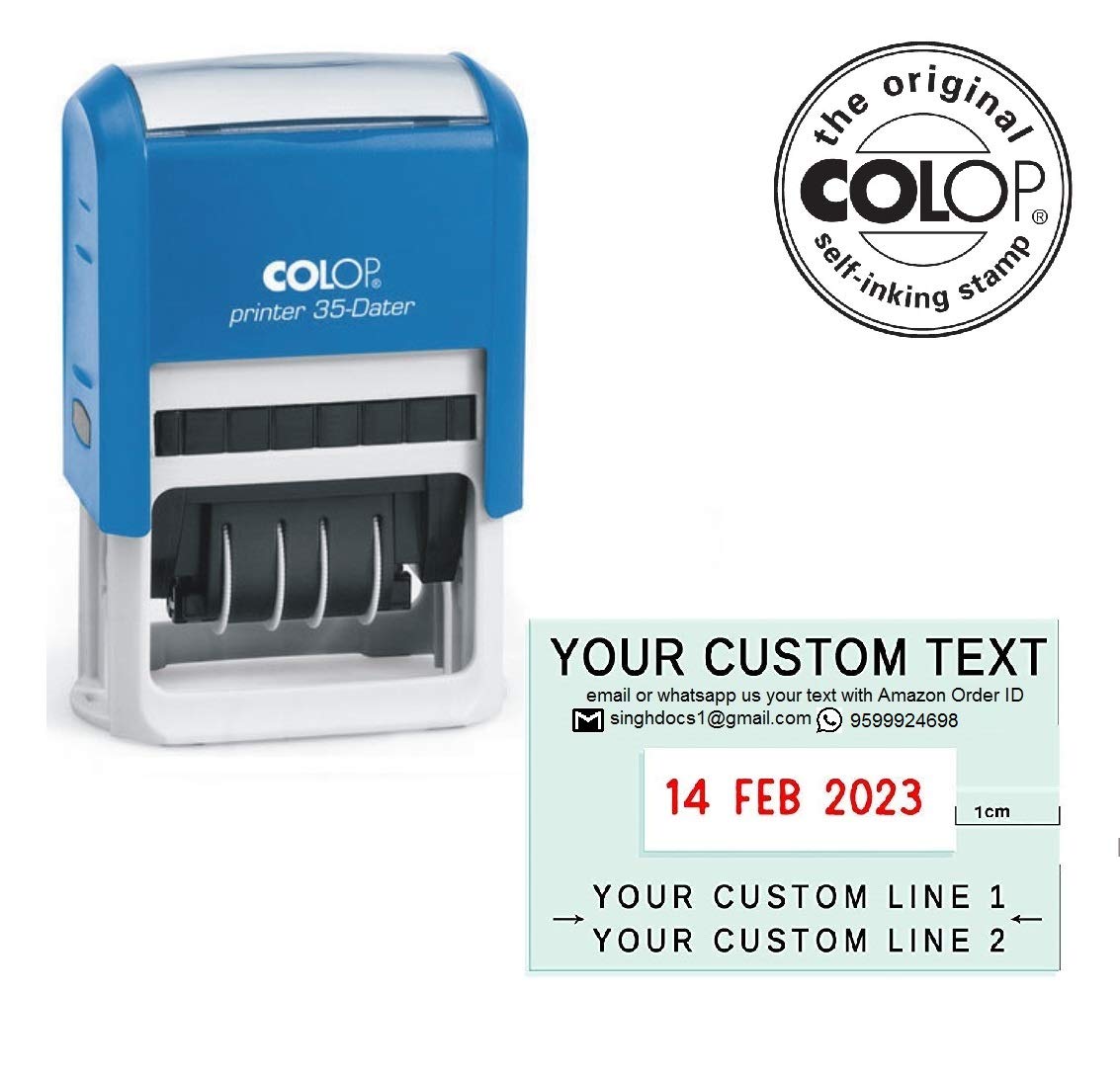 COLOP Printer 35 Dater SELF Ink Stamp with Your Customized Mater ...