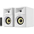 Amazon.com: Sanyun SW205 80W 4” Powered Bookshelf Speakers with Wooden Cabinet - Innovative ...
